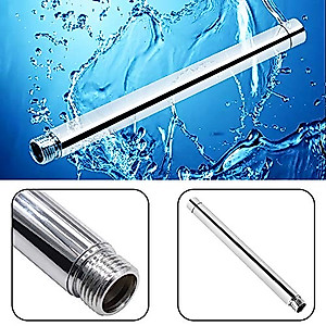 Shower Arm Extension, 10 Inch Shower Extender Shower Extension Arm Bright Chrome Finish Shower Arm Extension Brass Shower Head Extension, Shower Pipe Extension