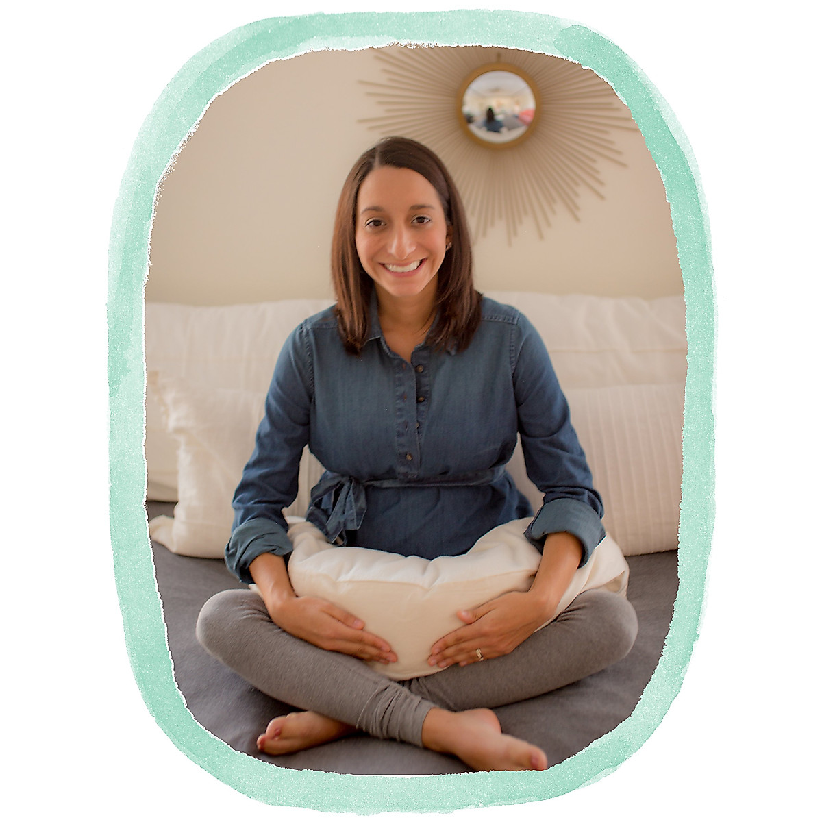 The Nesting Pillow- Organic Nursing Pillow with Washable Slipcover (Paloma)