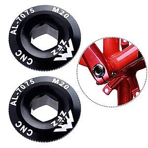 Saipe 2 Pcs M20 Crank Screws Bicycle Crank Arm Screws Aluminum Alloy CNC Crankset Screws Crank Fixing Bolt for MTB Mountain Road Bicycle Riding (Black)