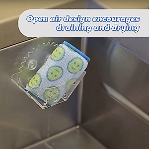 Scrub Daddy Sponge Holder - Sponge Caddy- Suction Sponge Holder, Sink Organizer for Kitchen and Bathroom, Self Draining, Easy to Clean Dishwasher Safe, Universal for Sponges and Scrubbers - 2 pack