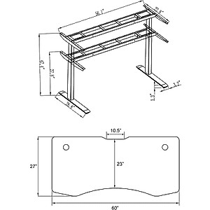 ApexDesk Flex Series 60" Electric Height Adjustable Standing Desk with Curved Top and Memory Preset Controller (Walnut)