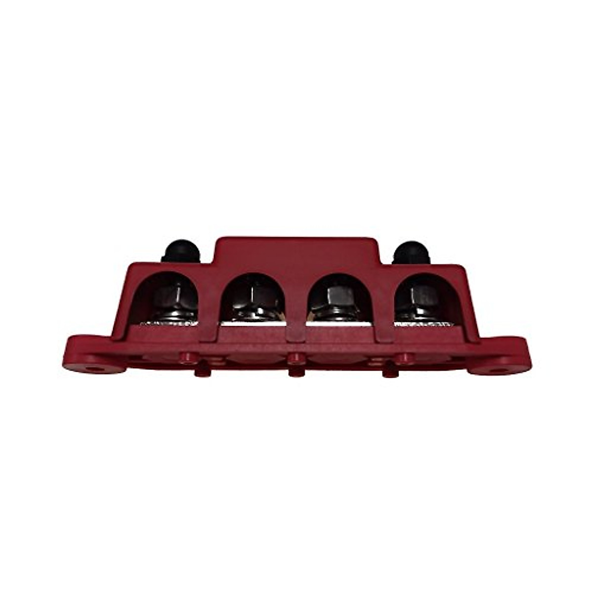 4 Way 7 Point Terminal Junction Busbar 3/8" Red