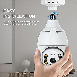 2Pcs Light Bulb Security Camera 2.4GHz & 5G WiFi Outdoor, 1080P E27 Light Socket Security Camera, Indoor 360° Home Security Cameras, Full Color Day and Night, Smart Motion Detection (2PCS, Support 5G)