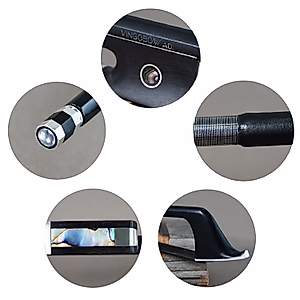 VINGOBOW 4/4 Size Black Horsehair Carbon Fiber Cello Bow