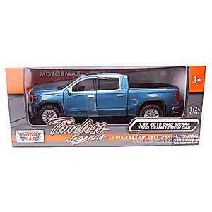 2019 GMC Sierra 1500 Denali Crew Cab - Blue 1:24-1:27 Scale Diecast Model by Motormax 79362