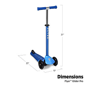 Flyer Glider Pro, Radio Flyer Lean to Steer Kids Scooter, Blue, for Kids Ages 5+ Years