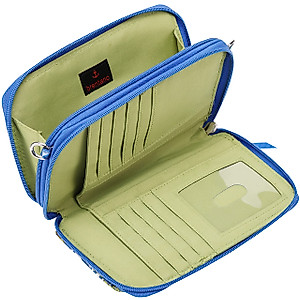 Brentano Cotton quilted double-zipper crossbody wallet purse and clutch (TROPICAL PARADISE)
