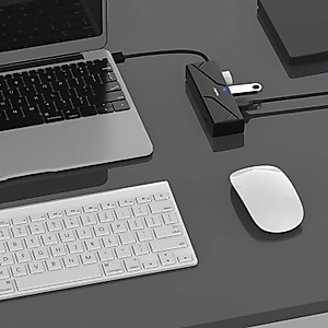 USB Hub, atolla 4-Port USB Splitter with Cable Fitting Slot & LED Indicator, Ultra-Slim USB 3.0 Hub for MacBook Air 2015/2016/2017, Mac Pro/Mini, iMac, Surface Pro, XPS, PC