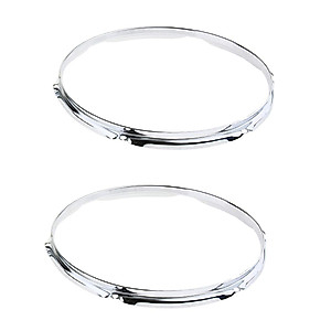 1 Pair Tom-Tom Drum Hoop Die Cast Ring Rim for 10/12/13/14inch Tom Drum - Silver, 13inch 6 Hole
