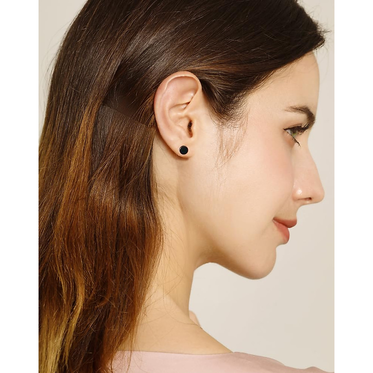 7 Pairs Black Earrings Surgical Steel Studs Hypoallergenic 316L Stainless Steel Stud for Men Women Contain 3,4,5,6,7,8,10 mm