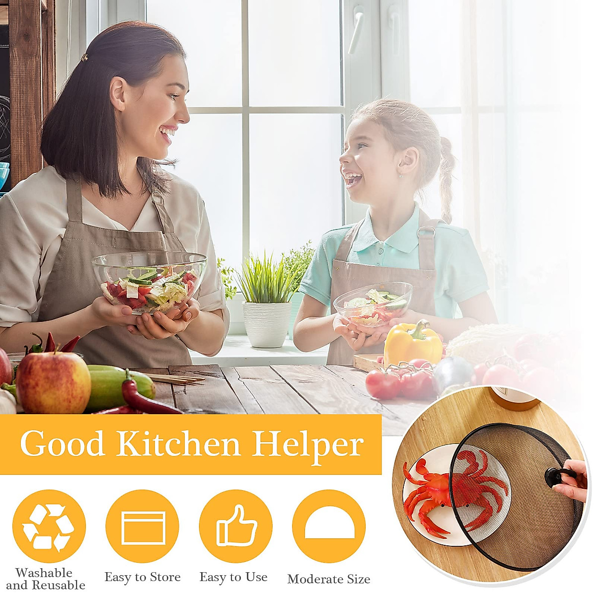 5 Pcs Metal Mesh Food Cover for Outdoors Include 18.5 In Extra Large Mesh Food Tents Fly Fruit Screen Food Net 4 Pcs 11 In Large Dome Plate Covers for Dinner Plates Reusable Picnic Food (Black)