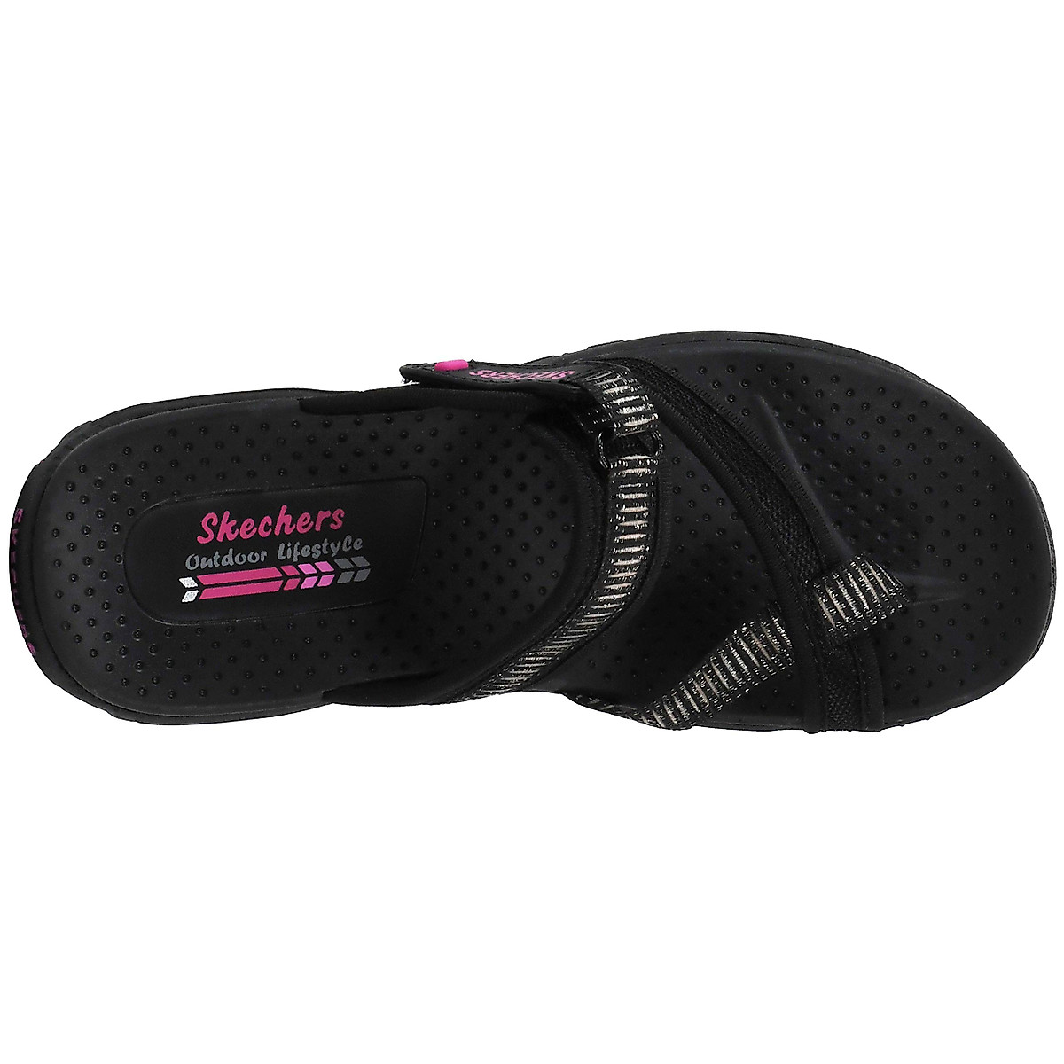Skechers Women's Reggae-Seize The Day Sport Sandal Black/Fuchsia 6.5