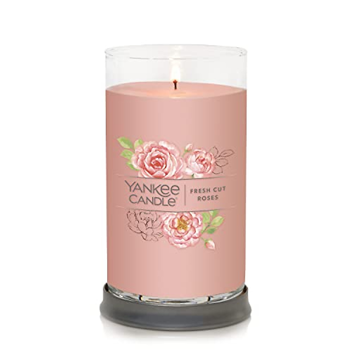Yankee Candle Fresh Cut Roses Signature Medium Pillar Candle, 14.25oz