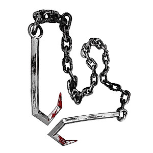 Nicky Bigs Novelties Plastic Fake Butcher Hook Meat Hooks With Chain Weapons Halloween Horror Prop