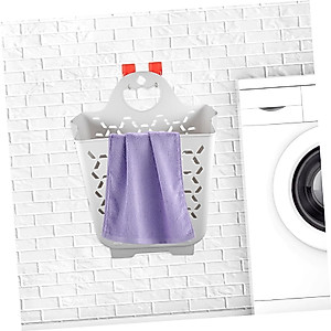 Collapsible Laundry Basket Foldable Laundry Basket Wall Hanging Foldable Dirty Clothes Basket Wall Laundry Hamper Mounted Laundry Hampers Clothing White Child Tpe Plastic Basket