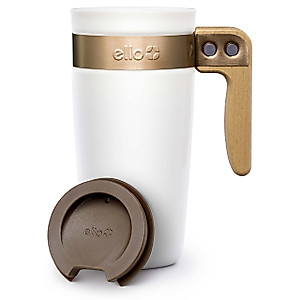 Ello Fulton Ceramic Travel Mug with Slider Lid, 16 oz, White