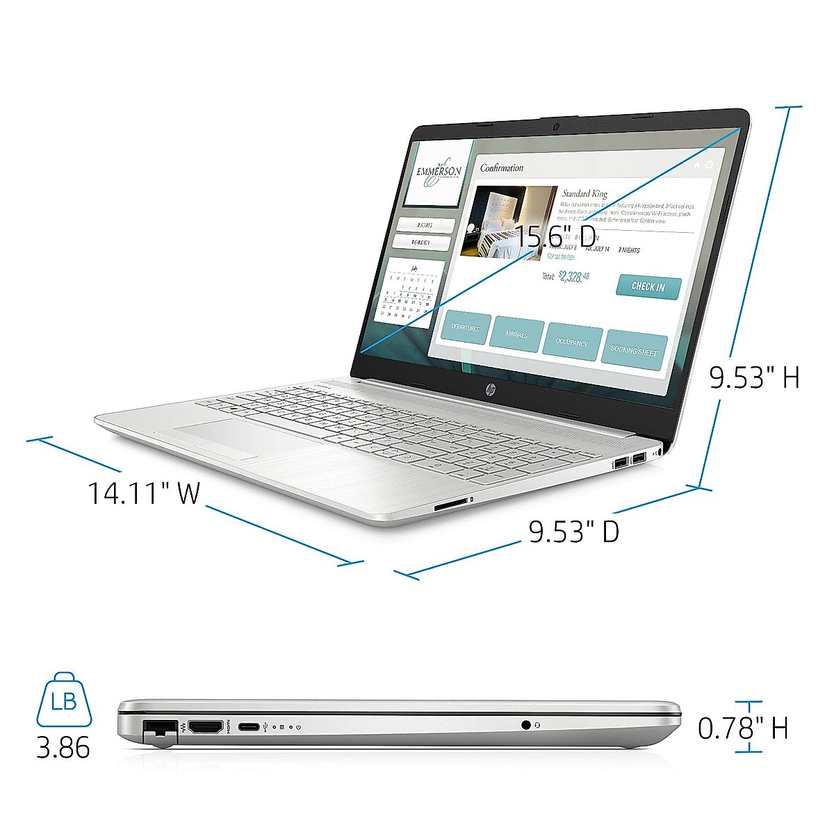 HP 15.6" Full HD Diagonal Laptop, Intel Core i5-1135G7 Processor, 8GB DDR4, 512GB SSD, 802.11ac, Bluetooth 4.2, HDMI, Windows 10, W/Valinor Accessories