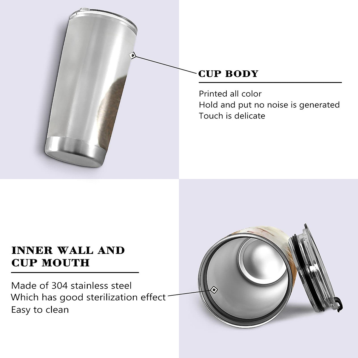 Yasala Tumbler Guinea Pig Cute Insulated Coffee Cup Beverage Container Office Travel Mug with Straw and Lid 20oz Holiday Back to School Gift