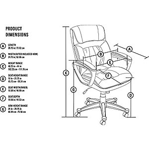 Serta Hannah Executive Microfiber Office Chair with Headrest Pillow, Adjustable Ergonomic with Lumbar Support, Soft Fabric, Plush Beige