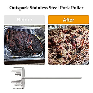 Outspark 4 Inch Stainless Steel Pork Puller Used with Standard Hand Drill