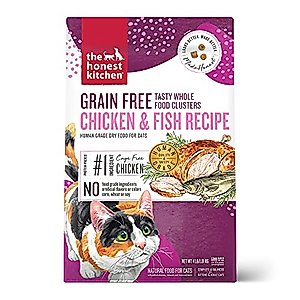 The Honest Kitchen Whole Food Clusters Grain Free Chicken & Fish Dry Cat Food, 4 lb Bag