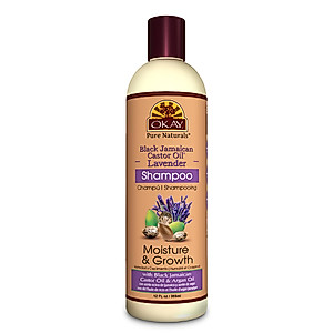 OKAY | Black Jamaican Castor Oil & Lavender Shampoo | For All Hair Types & Textures | Moisturize, Strengthen & Regrow Hair | With Argan Oil | Free of Paraben, Silicone, Sulfate | 12 oz