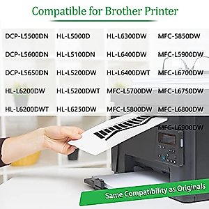 greencycle 3 Pack TN850 Toner & DR820 Drum Unit Set Compatible for Brother DCP-L5500DN L5600DN L5650DN HL-L6200DW L6200DWT L5200DWT L5200DW L5100DN L5000D MFC-L5850DW L5900DW Printer(2 Toner, 1 Drum)