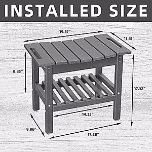 HDPE Shower Bench Inside Shower Stool with Space-Efficient Storage Shelf, Shower Bath Chairs Spa Stool for Bathroom - Great for All Ages Unisex Elderly