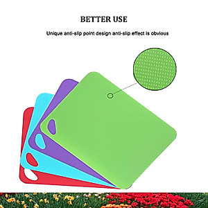 Heavy Duty Grip Flexible Cutting Board, NSF Plasitc Cutting Board Mats Set Better Use for Kitchen RV Bar BBQ, Thicker Chopping Board (1.2mm), BPA Free (Multi-color: Set of 6)