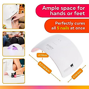 SUNUV UV LED Nail Lamp, Gel UV Light Nail Dryer for Gel Nail Polish Curing Lamp with Sensor 2 Timers SUN9C Pink Gift for Women Girl