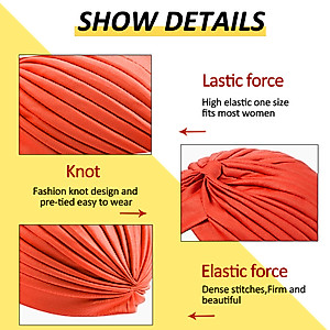 10 Pieces Stretch Polyester Turbans Head Bennie Cover India's Hat Twisted Headwrap (Light Colors)