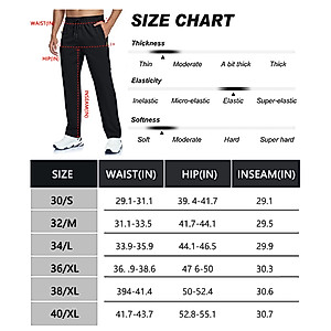 GAXIDES Mens Athletic Workout Jogging Pants with Zipper Pockets Waterproof Sweatpants Mens Lightweight Quick Dry Black M