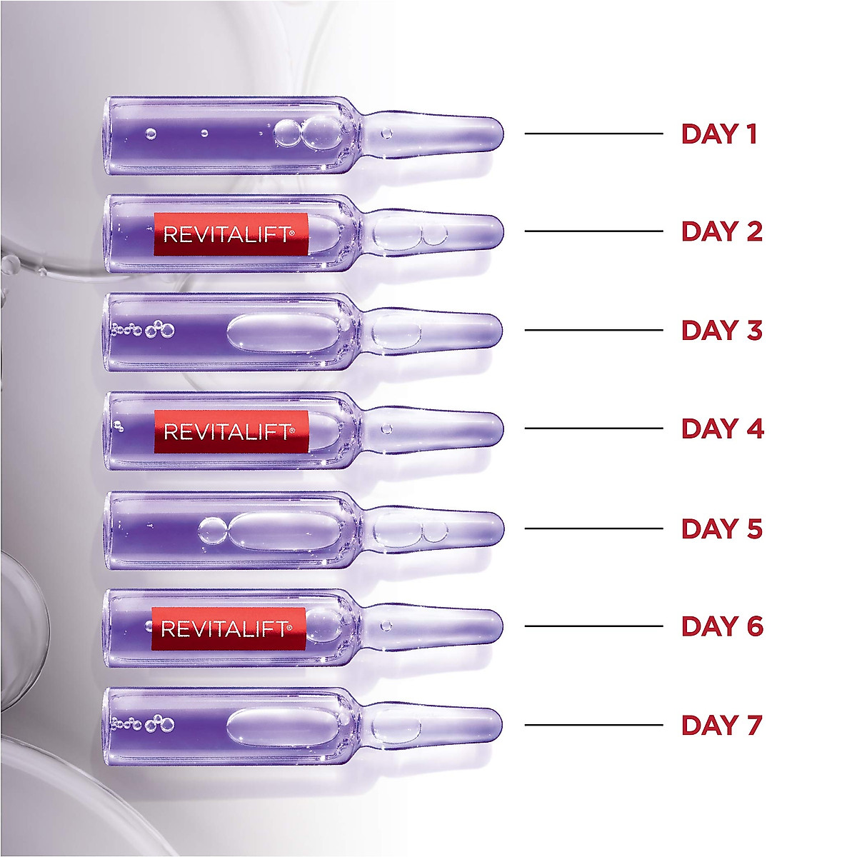 L'Oreal Paris Revitalift Derm Intensives Hyaluronic Acid Serum Ampoules 7 Day Boost Pure Hyaluronic Acid Anti-Aging Ampoules to visibly replump skin in 7 days, 7 Ampoules, 0.28 fl; oz.