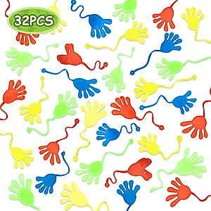 MAQIHAN 32pcs Sticky Hands - Sticky Fingers, Hand Squishy Toy, Halloween Toys, for Birthday Party Favors, Best Birthday Party Favors.