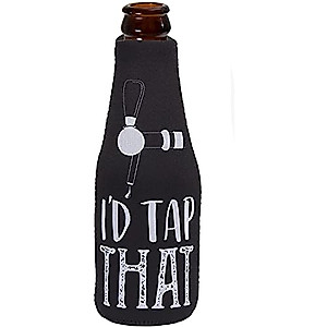 12 oz Black Neoprene Bottle Sleeves with Zipper for Beer, Soda, Beverages (12 Pack)