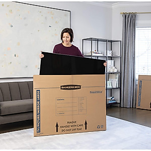 Bankers Box SmoothMove TV/Picture/Mirror Moving Box, Large, 48 x 4 x 33 Inches, 4 Pack (7711301), Kraft