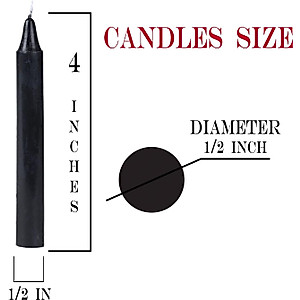 NORDICO Candlelights 100 pcs Bulk Black Candles-Magic Ritual Small Mini Spell Chime Candles-for Pagan and Witchcraft Altars-4 inch X 1/2 inch Diameter