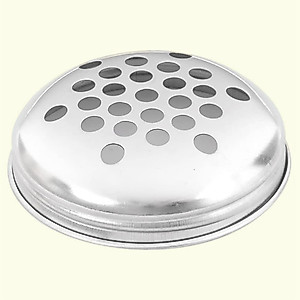 12 Oz. Cheese Shaker/Red Pepper Shaker with 1/4" Large Holes Stainless Steel Lid, Clear Glass suger/spice dispenser Lids, By Geex Depot US (Glass, 12 Oz)