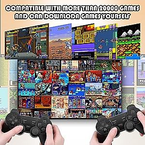 Wireless Retro Game Console, Retro Game Stick, Plug and Play Video Game Stick Built in 10000+ Games, 4K HDMI Output, 9 Classic Emulators, with 2.4G Wireless 2 Controllers(64G)