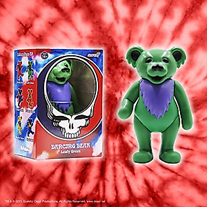 Super7 Grateful Dead Dancing Bear - 3.75" Grateful Dead Action Figure with Peg Stand Accessory Classic Music Collectibles and Retro Toys