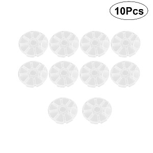 SEWACC 10pcsbox8 Jewelry Desktop Tips False Compartments Clear Bedroom Container Case Round Stylish Bead Sundries Home Display Organizerwhite Storage Organizer Plastic White Nail