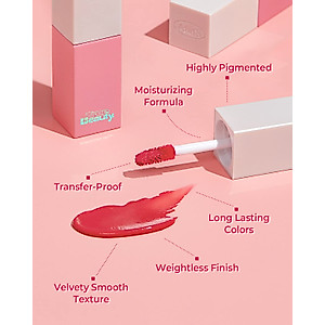 AMTS Webtoon True Beauty - 01 Some Love | Pink Lip Tint Stain | High Pigment Liquid Waterful Shine Non-Sticky Long-Wearing Long-Lasting | True Beauty Cute Pink Makeup