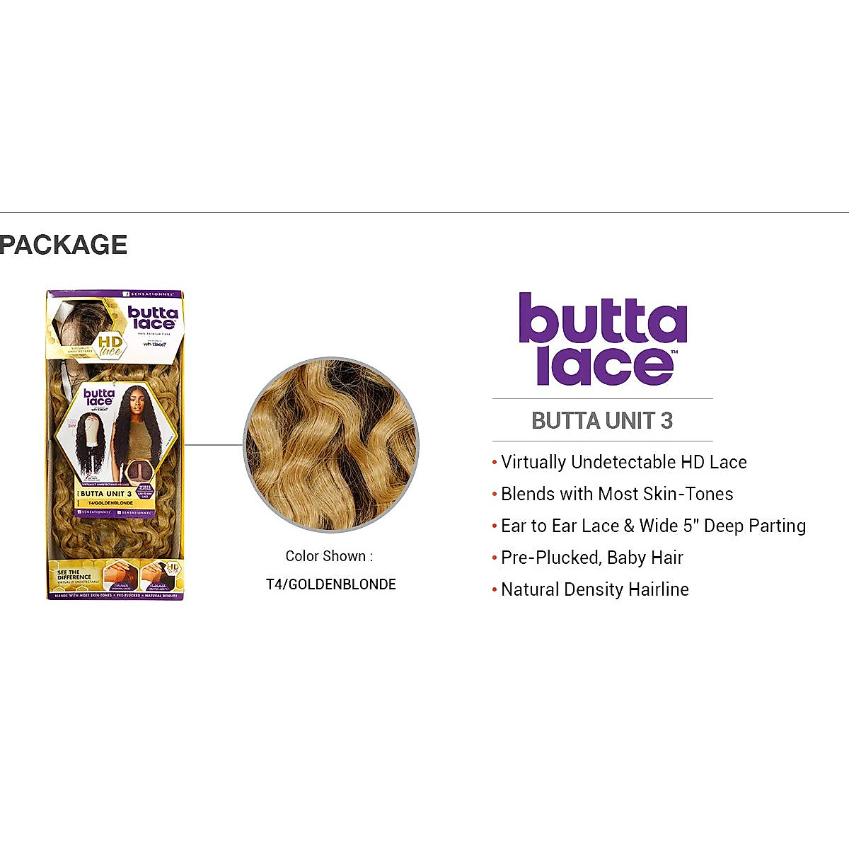 Sensationnel Butta lace wig unit 3 (1B)