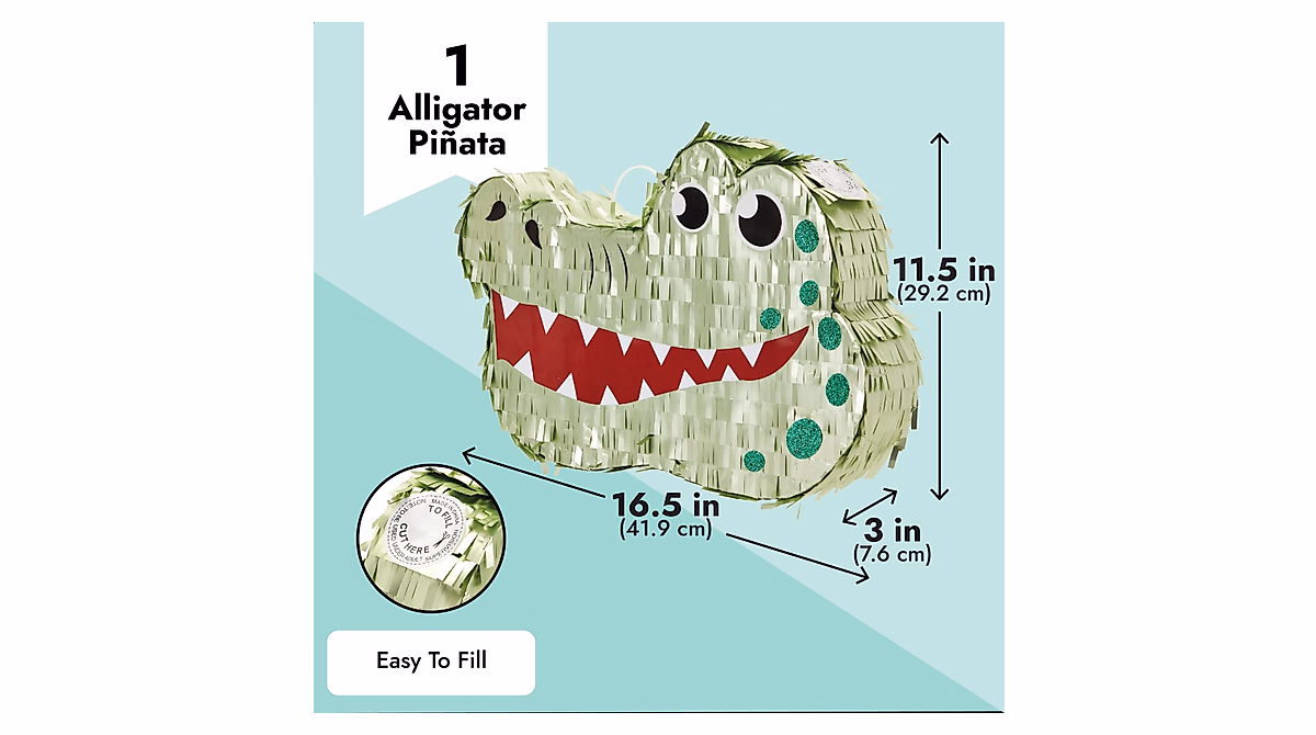 Alligator Pinata for Kids Safari Birthday Party
