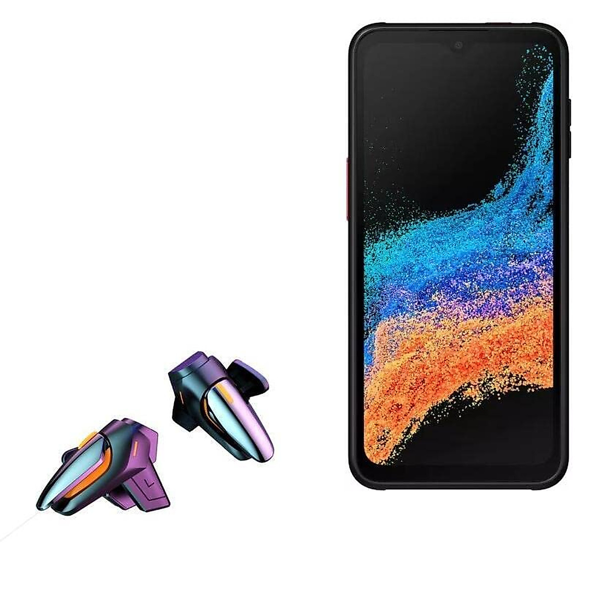 BoxWave Gaming Gear Compatible with Samsung Galaxy XCover6 Pro (Gaming Gear Touchscreen QuickTrigger, Trigger Buttons Quick Gaming Mobile FPS for Samsung Galaxy XCover6 Pro - Jet Black