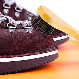 Jovitec 5 Pack Horsehair Polish Applicator Brush Kit Saddle Soap Shoe Shine Brush Dauber Wooden Care Shine Clean for Leather Boot Bag(Light Yellow)