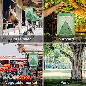 6 Pack Ranch Fly Trap, 2024 New Hanging Fly Catcher, The Most Effective Trap Ever Made with Pots, Cage Catcher for Indoor and Outdoor, Family Farms, Park, Restaurants