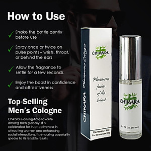 Love Scent Chikara Pheromone Cologne for Men, High Concentration Pheromone Spray, Mens Pheromones Cologne to Attract Women, Long Lasting Cologne Pheromones for Men (15 ML) - 1 Pack