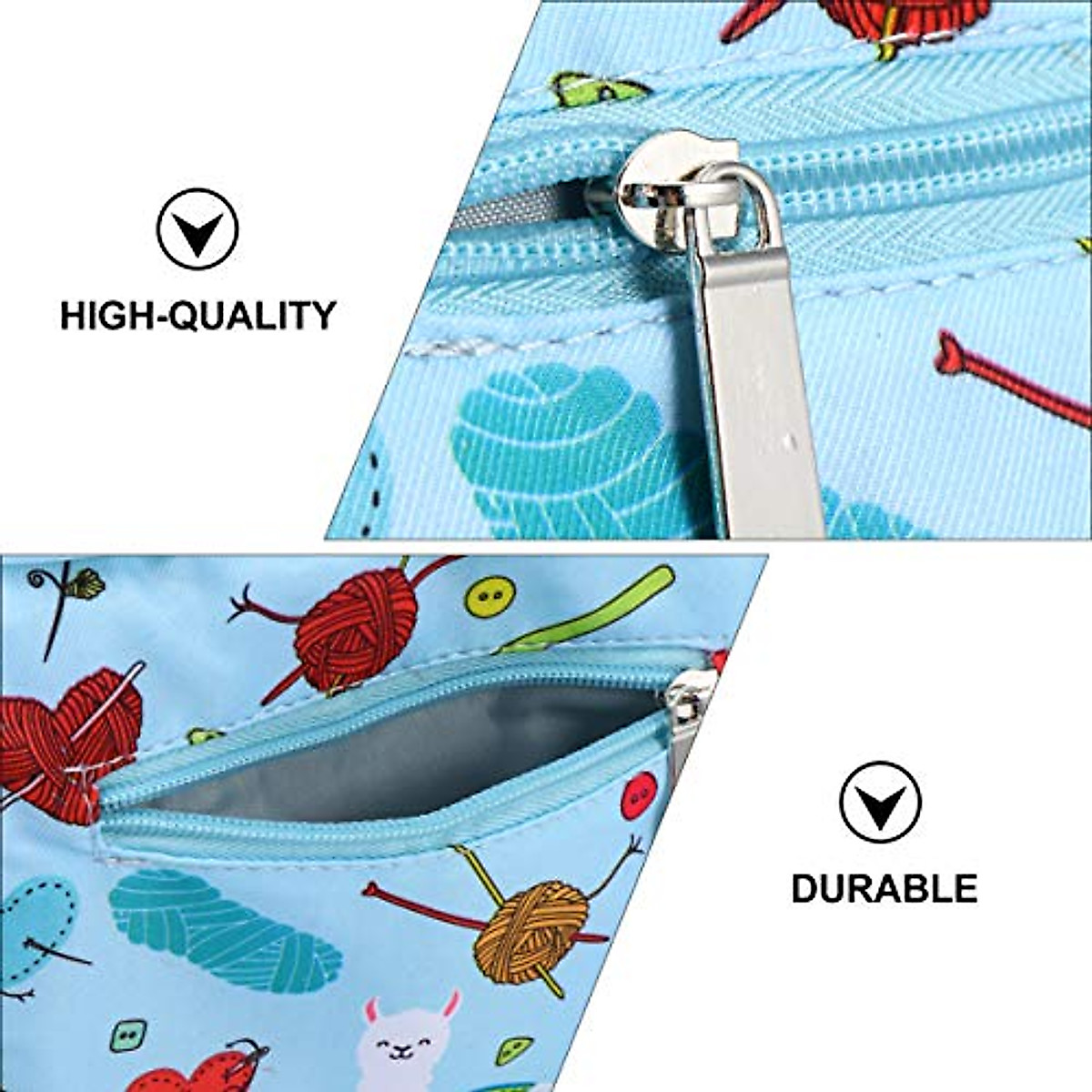 EXCEART Crochet Hook Case Portable Empty Sweater Knitting Needles Zipper Bag Tote Pouch Travel Storage Organizer for Knitting Sewing Accessories