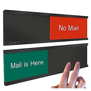 SmartSign Mail Is Here/No Mail Slider Sign | 2.25" x 10" Plastic Black
